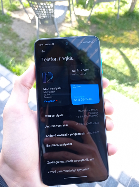 Redmi note 9S 4/64 gb sotiladi srochna