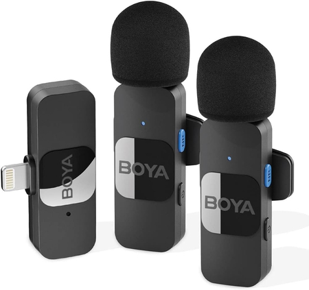 BOYA BY-V2 двойной беспроводной микрофон для iPhone