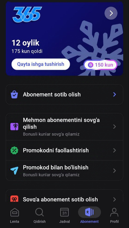 1Fit abanamenti sotiladi