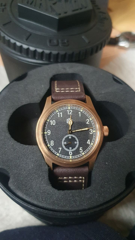 Бронзовый оригинальный часы San Martin pilot.