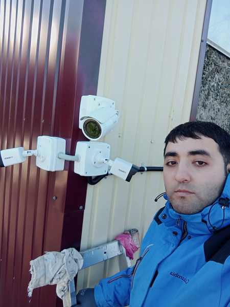 Установка камер системы видеонаблюдения.