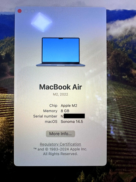 Macbook M2, 8/256GB