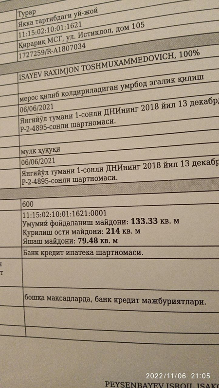 Namunaviy loyxa asosida qurilgan 6 sotixli kotej sotiladi