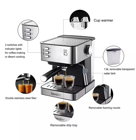 Хит продаж! Кофемашина Капучино Кофеварка Эспрессо  Sonifer SF-3535