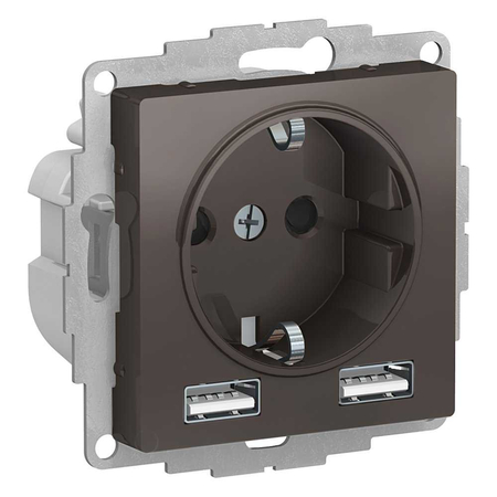 Schneider Electric. AtlasDesign. Розетка 16А с 2 USB A+A