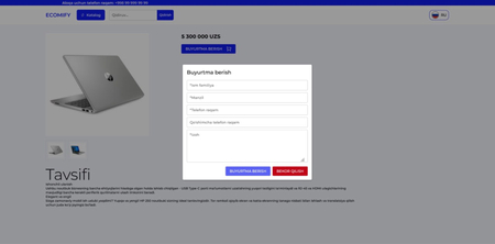 Online Do'kon platformasi sotiladi. VueJs, NodeJs, NestJs, Postgresql