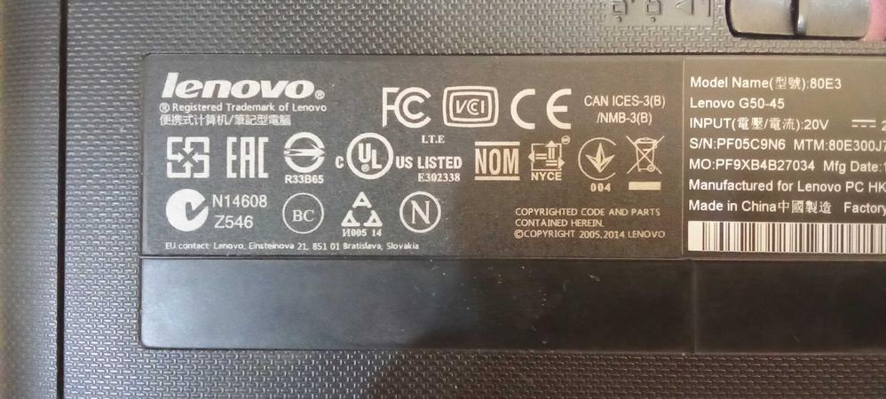 Ноутбук Lenovo G50-45