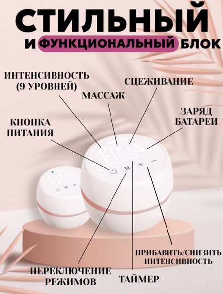 Молокоотсос электрический беспроводной с бутылочкой