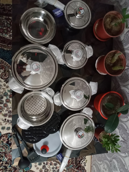 Nabor idishlar nerjavika yap yangi ishlatilmagan 2 karopka bor