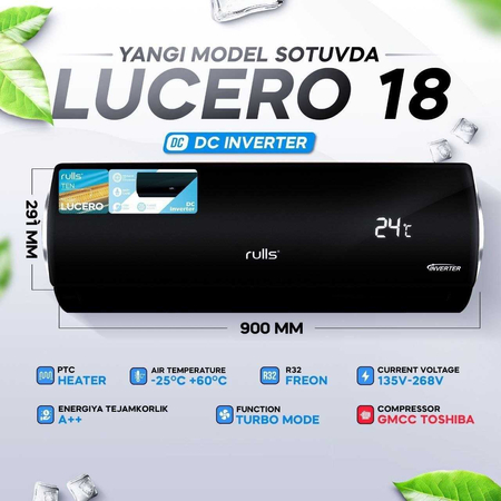 Кондиционер Rulls 12/ DC Inverter/Low Voltage/С теном/Большой выбор