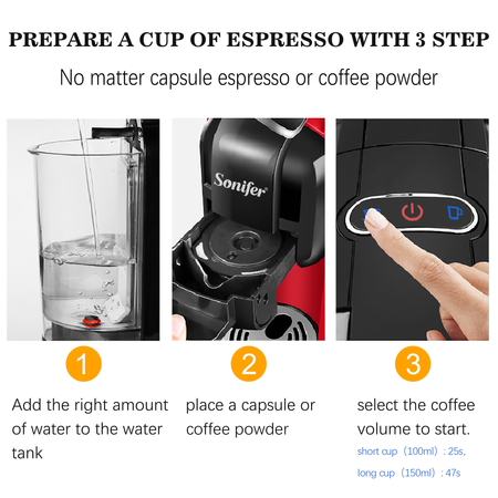 Кофемашина Sonifer 3в1 SF-3547 Nespresso, Dolce Gusto, Ground Coffee
