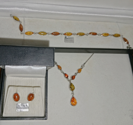 Серебро 925,янтарь, Франция