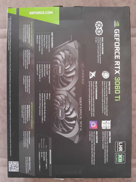 Видеокарта MSI 3060 ti Ventus (8gb DDR6)