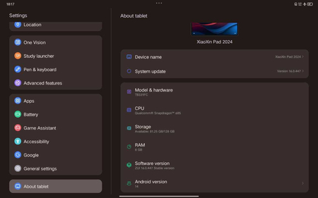 LENOVO (XiaoXin) PAD 2024, 8/128 android 14 + Lenovo PEN+ чехол