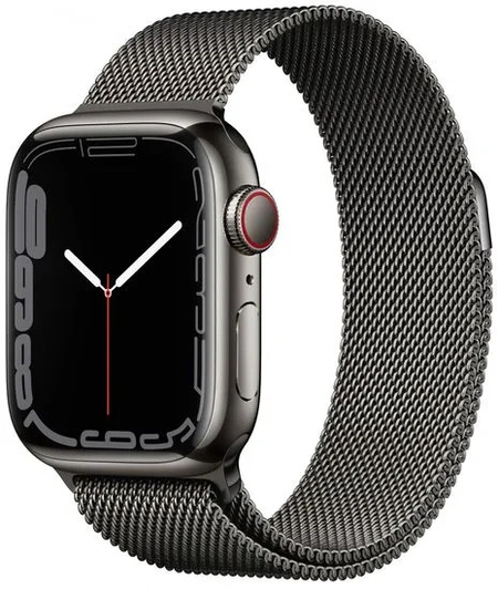 Aplle watch 9 series, stainless steel, milanesse loop, 46 mm
