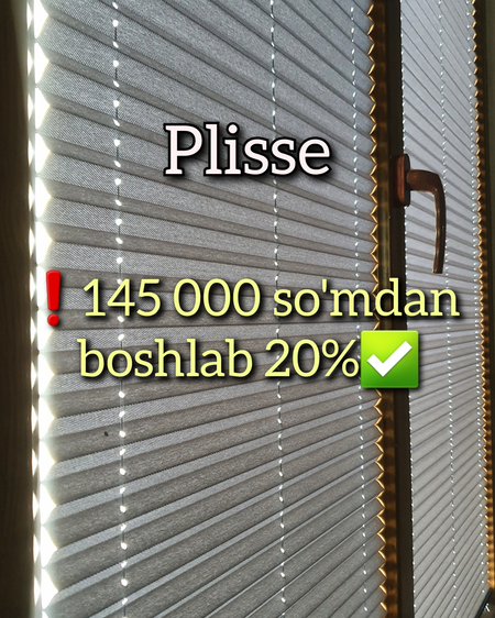 Plise Plisse jalyuzi жaлoзи deraza ichiga