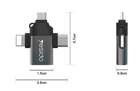 Yesido GS15 USB 3.0 TypeC Micro USB Lightning для смартфонов Адаптер