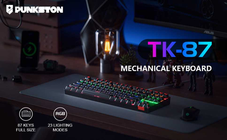Механическая игровая клавиатура Punkston TK87 TKL (Blue Switch)