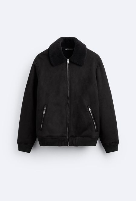 Замшевая курта дублёнка от Zara