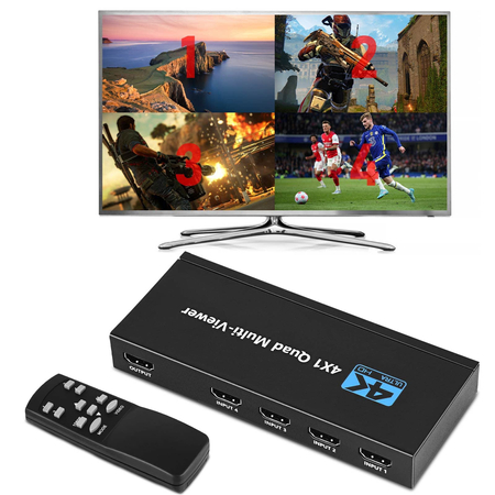 Скидка! Доставка! 4×1 Quad multi viewer ,свитч,сплитер 4 k