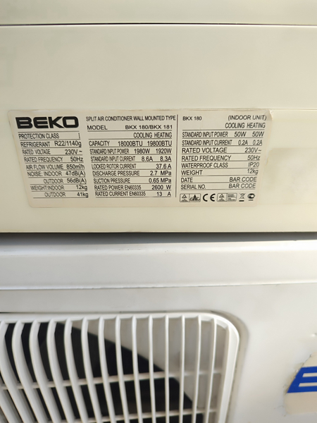 Кондиционер beko 18 в хорошем состоянии