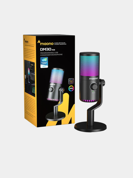 Микрофон для стрима, микрофон для компьютера RGB Maono DM30,