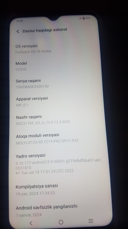 VIVO Y17s  MODEL V2310