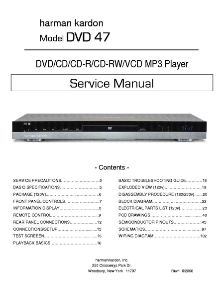 dvd 47 harman kardon 110v USA
