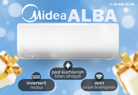 Кондиционер MIDEA ALBA(7:9:12:18:24), inverter + DOSTAVKA XIZMATI