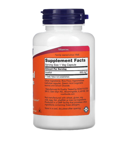 Now Inositol 500mg 100 veg capsules / Инозитол 500мг 100 вегетар капсу