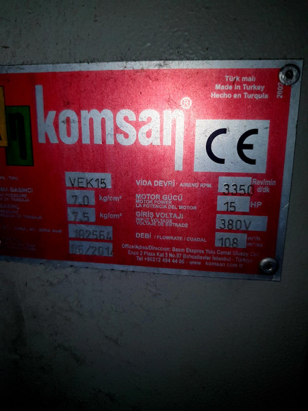 Kampressor vintavoy 15 kvt