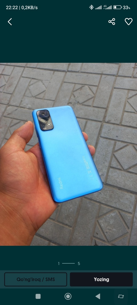 Redmi not 11  6x128 obmen faqat ipxonega