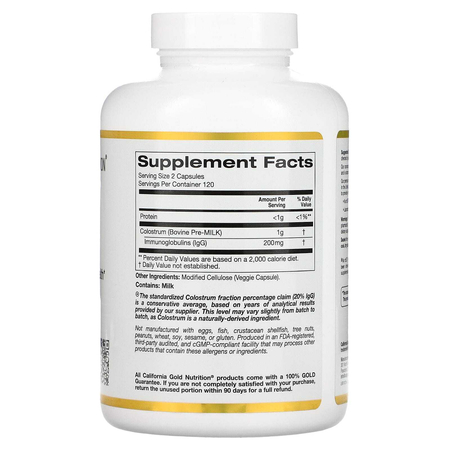 California Gold Nutrition, Молозиво (Colostrum), 240 капсул