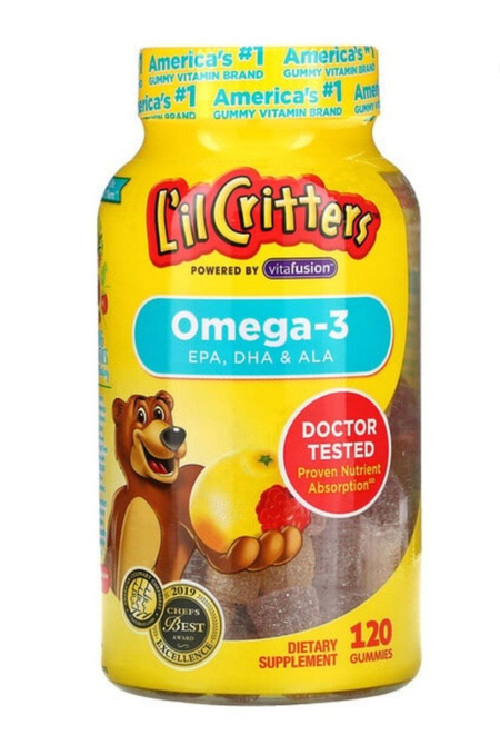 Omega-3 L'il Critters Gummy Омега-3 детский мармеладка Лил Криттерс