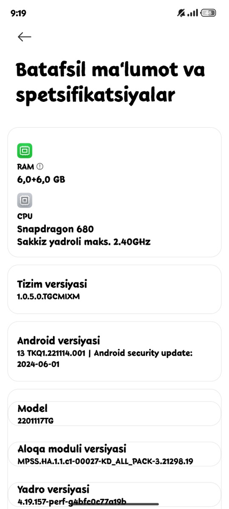 Redmi note 11 kafolati bilan