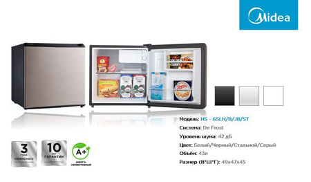 Мини холодильник Midea. Габариты : (49×47×45]  Доставка.