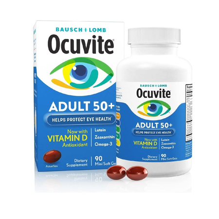 Витаминно-минеральная добавка для глаз Ocuvite, содержит цинк, витамин