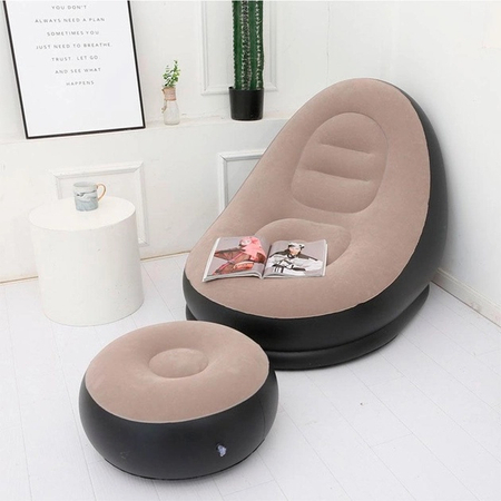 Доставка бесплатная Надувной диван с пуфом Air Sofa - 99х130х76см