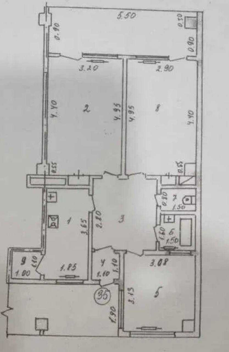 Ц-5 Монумент Мужества 3-комнатная 5/9 74 м² разд. комн чистая