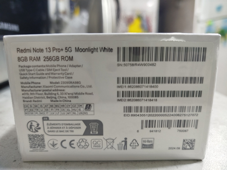 Redmi Note 13Pro+5G, Moonlight White 8GB RAM 256 GB