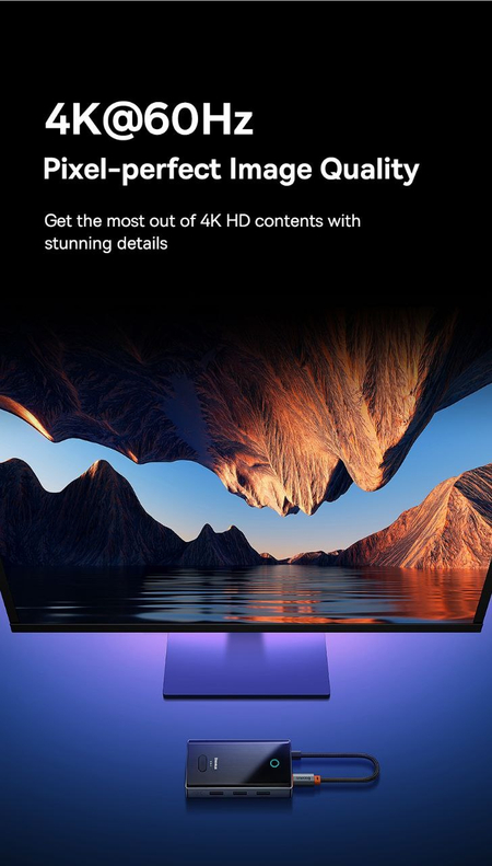 Baseus Hub Концентратор 8 в 1 Hdmi 4k 60 Герц