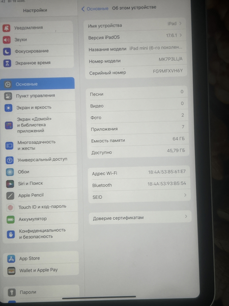 Ipad 6 mini 64 gb ideal