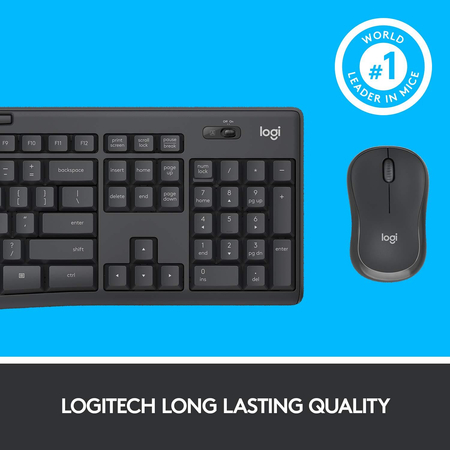 LOGITECH MK295 Бесшумный беспроводной комплект!Cрабатывают на 90% тише