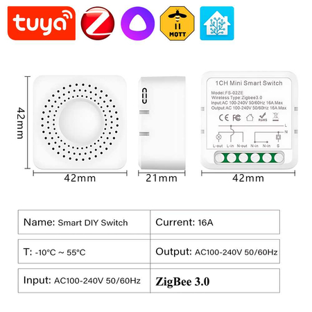 Умный Реле - ZigBee_16А_FS02ZE