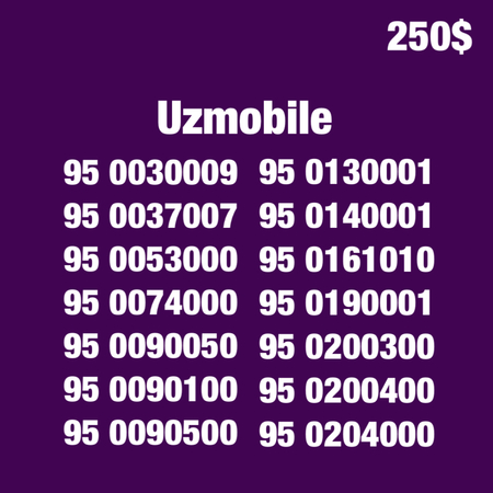 Uzmobile gold chiroyli raqamla/Красивые золотые номера Узмобайл