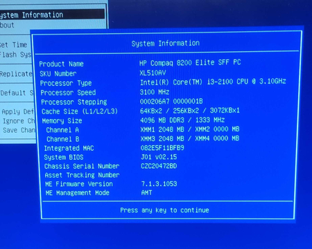 Офисный кейс I3 2100/4GB DDR3/ HDD нет/ HP Compaq8200 Elite