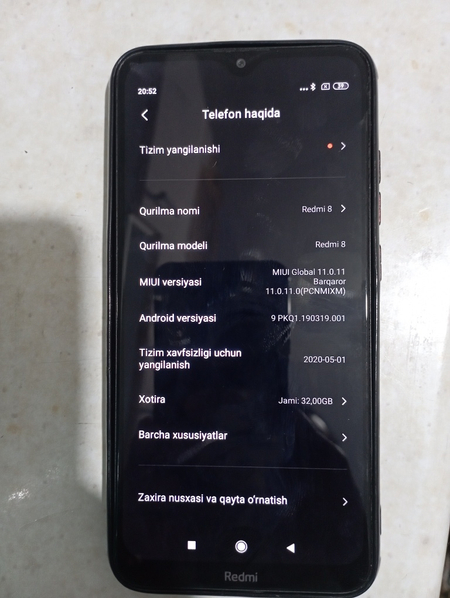 Redmi 8 32 Gb holati yaxshi
