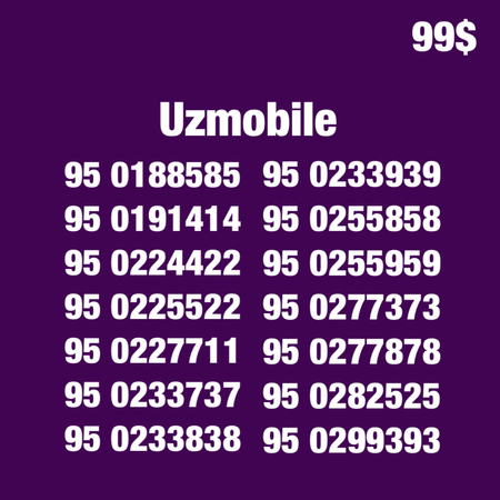 Uzmobile chiroyli raqamla/Красивые номера Узмобайл