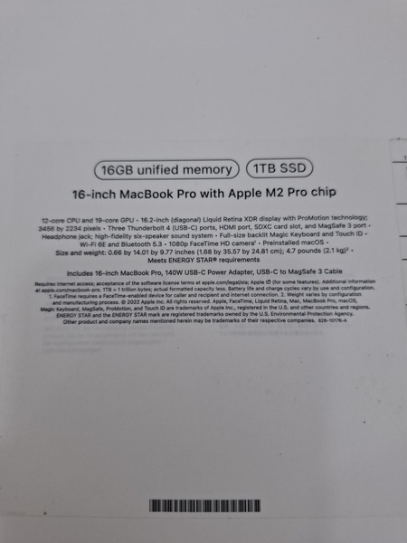 Macbook M2 pro chip 16/1, 16\\\