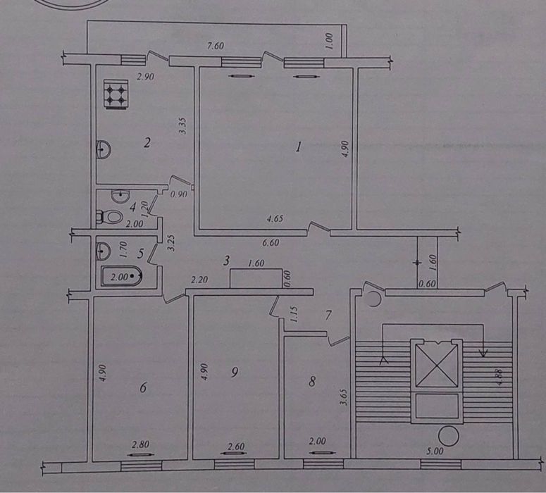 Срочна продам Квартира 4х ком 95 кв.м балкон 1/7 на махалле Башлык